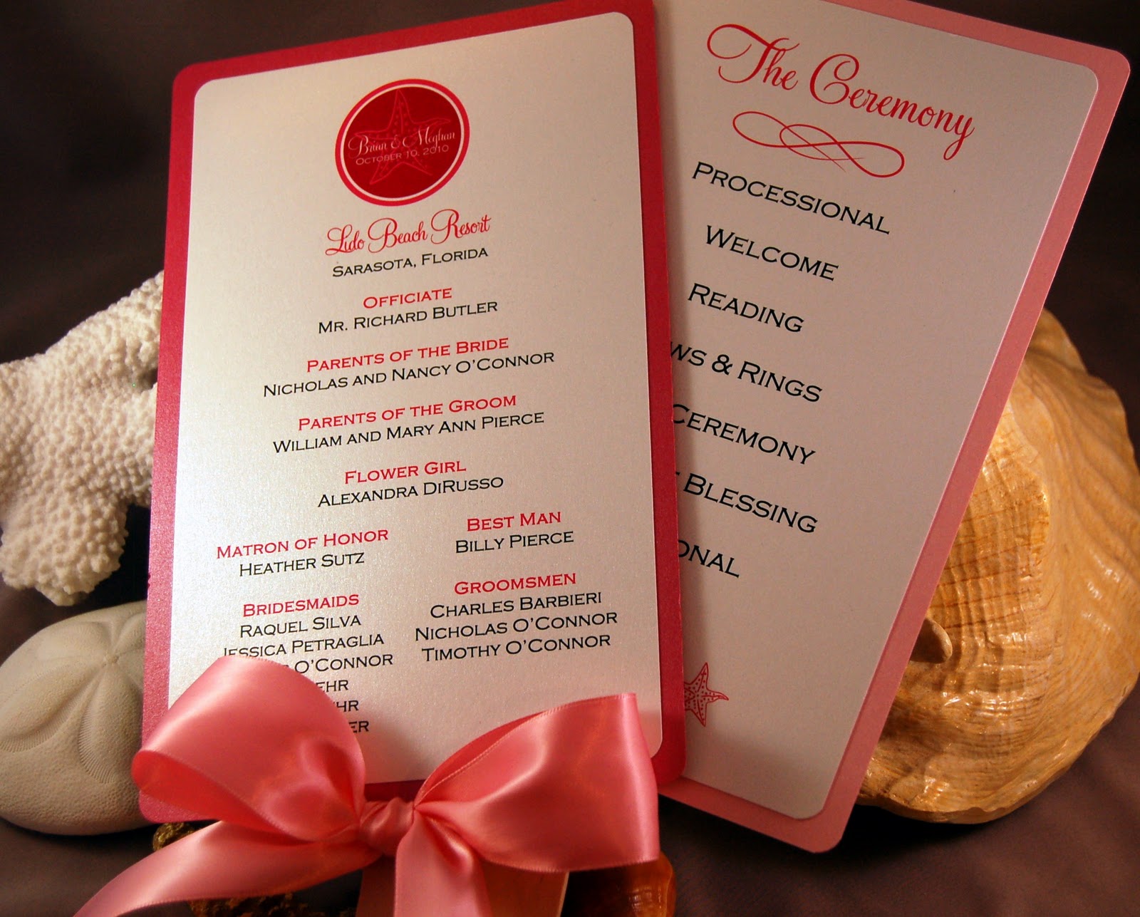 Fine Prints: Meg's Star Fish Wedding Accesories - Program Fans, Place ...