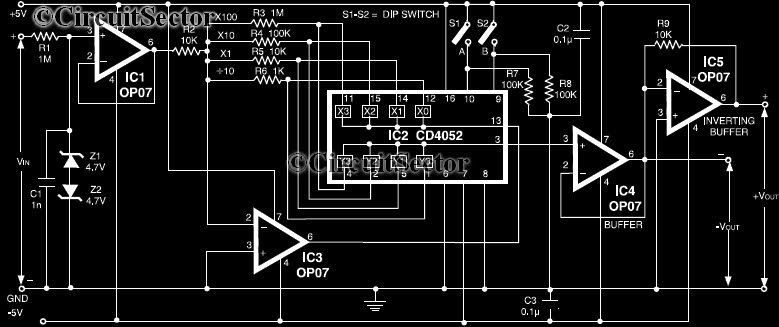 Digital Controlled Precision Amplifier Circuit | Top Circuits