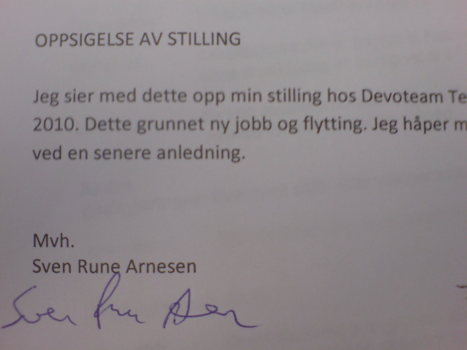 Prosjekt: Destinasjon Alta: Oppsigelse