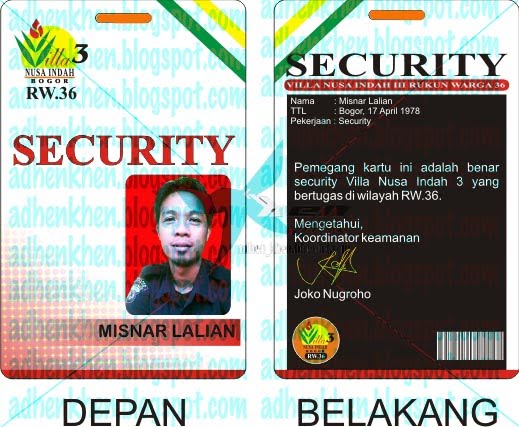 adHen kHen: contoh id card