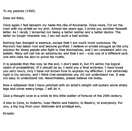 THE CHE GUEVARA: LETTERS