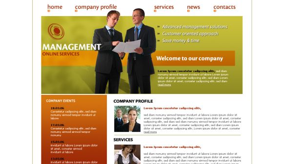 Free Web Template For Online Management Company