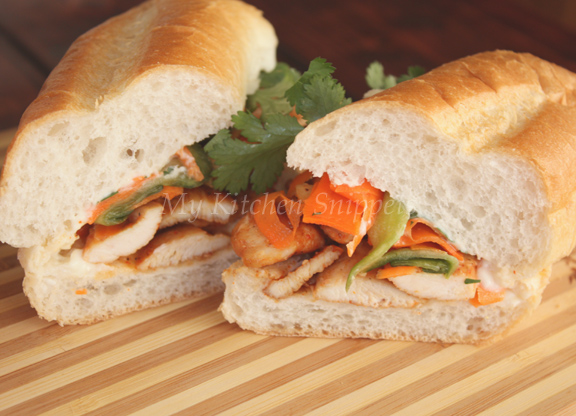 My Kitchen Snippets: Grilled Chicken Banh Mi with Pickled Vegetables