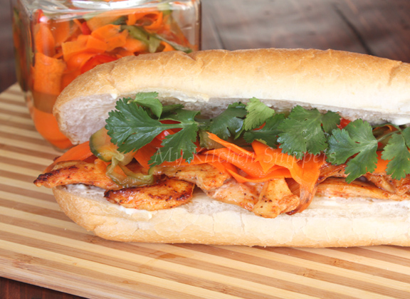 My Kitchen Snippets: Grilled Chicken Banh Mi with Pickled Vegetables