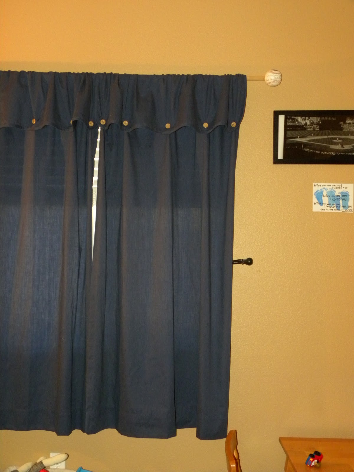 sassy scarlett: Baseball Curtain Rod