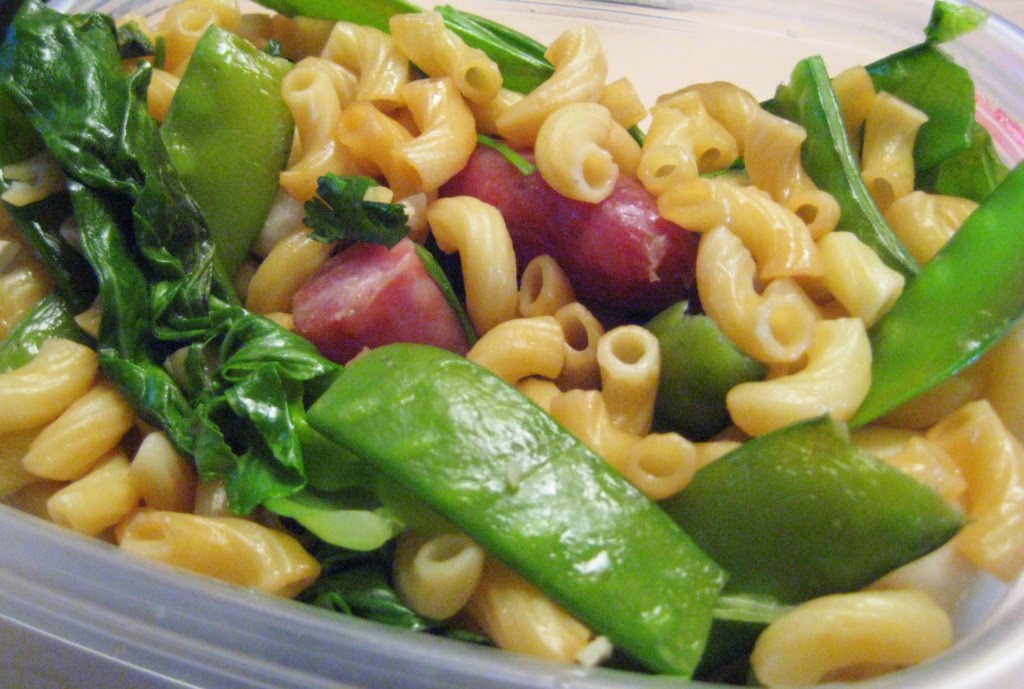 cookng: Pasta tossed with Marmite & Butter and Chinese Greens