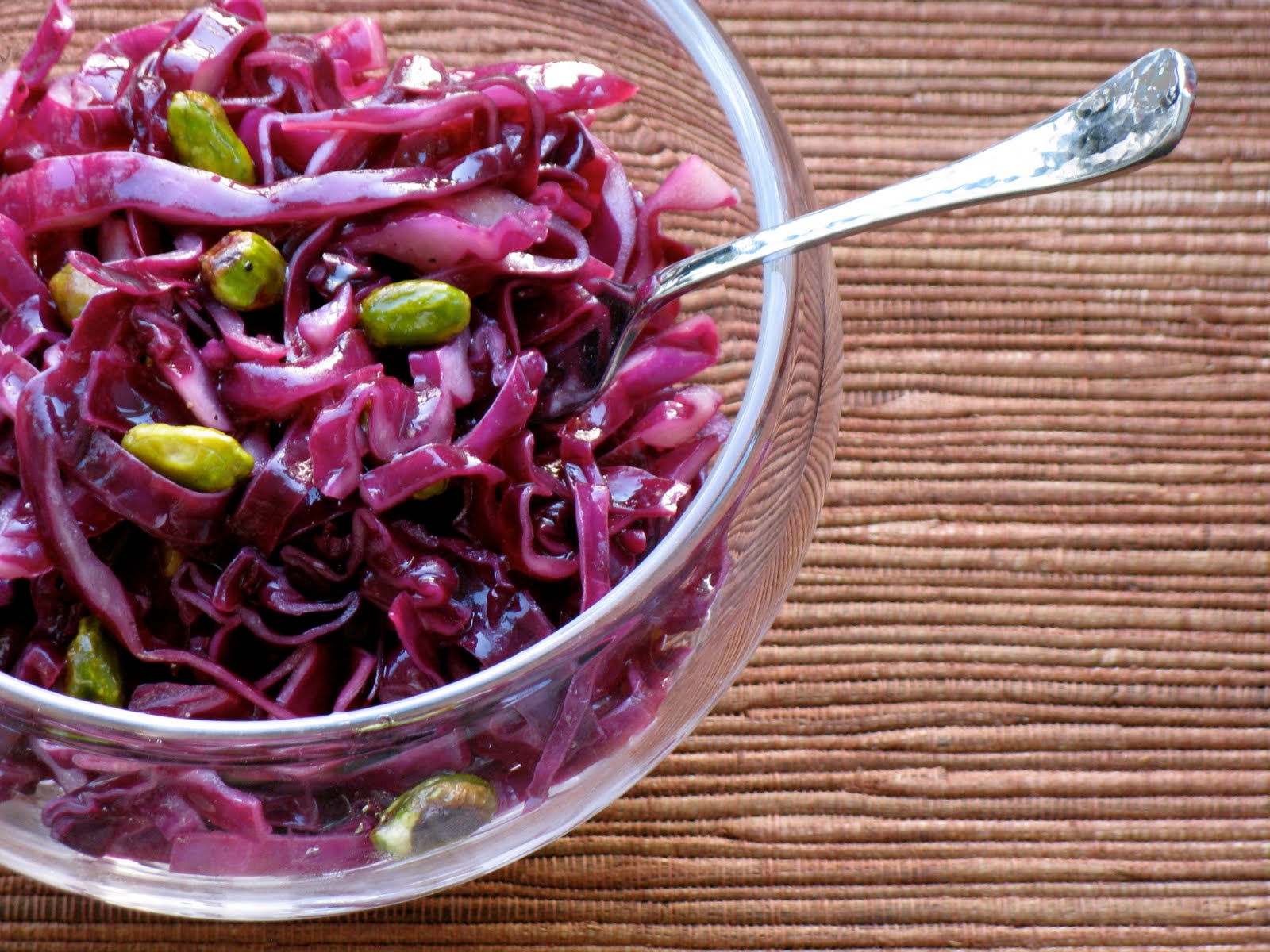 The Cilantropist: Shredded Red Cabbage Salad with Pistachios