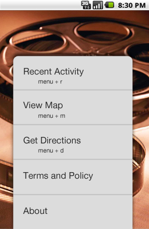 Gallery 91 Inc.: Android Menu Design: Options icon/expanded menu