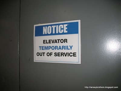 The Lansey Brothers' Blog: Elevator out of service