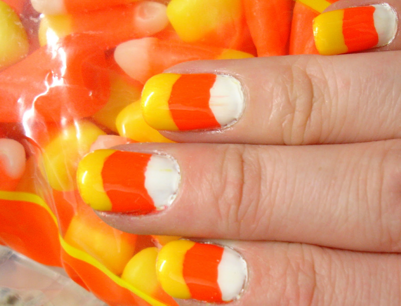 Polishology: Halloween Candy Corn Nails