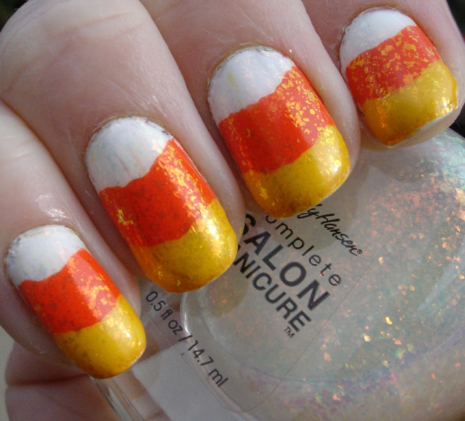 Polishology: Halloween Candy Corn Nails