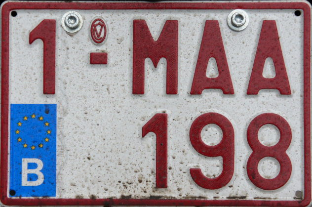 Belgian Licence Plates: Belgian European licence plates