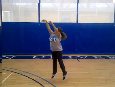 Chrystal's Basketball Jump Shot: Arm and hand push phase