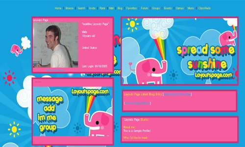 glitter graphic layout: unique myspace layout