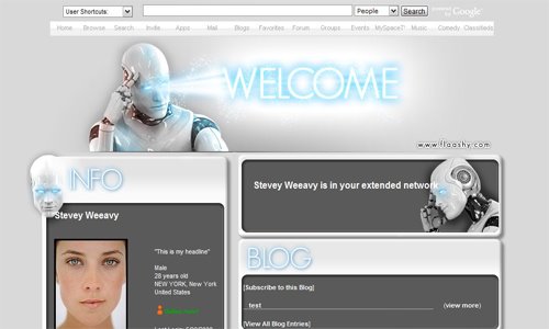 glitter graphic layout: unique myspace layout