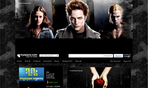 glitter graphic layout: unique myspace layout