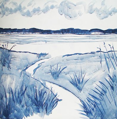 Acrylic Seascape On Canvas In the Works - Sand Dune Path Leading to the ...