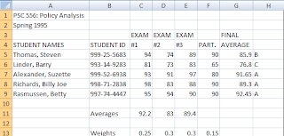 coilin: Microsoft Excel Grade Sheet