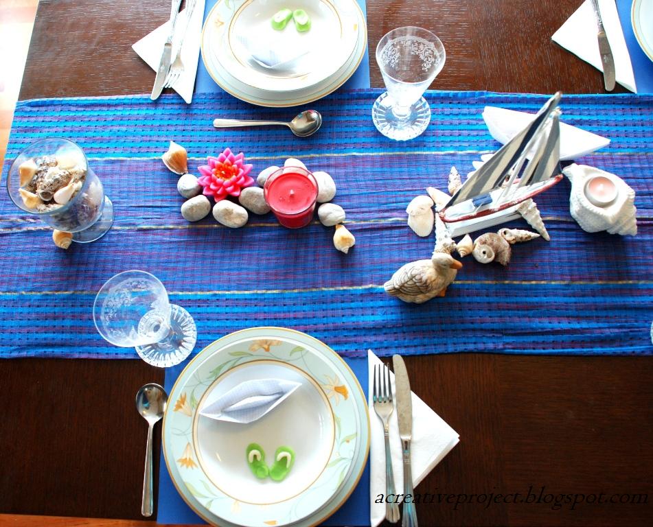 A Creative Project: Beach themed table arrangement
