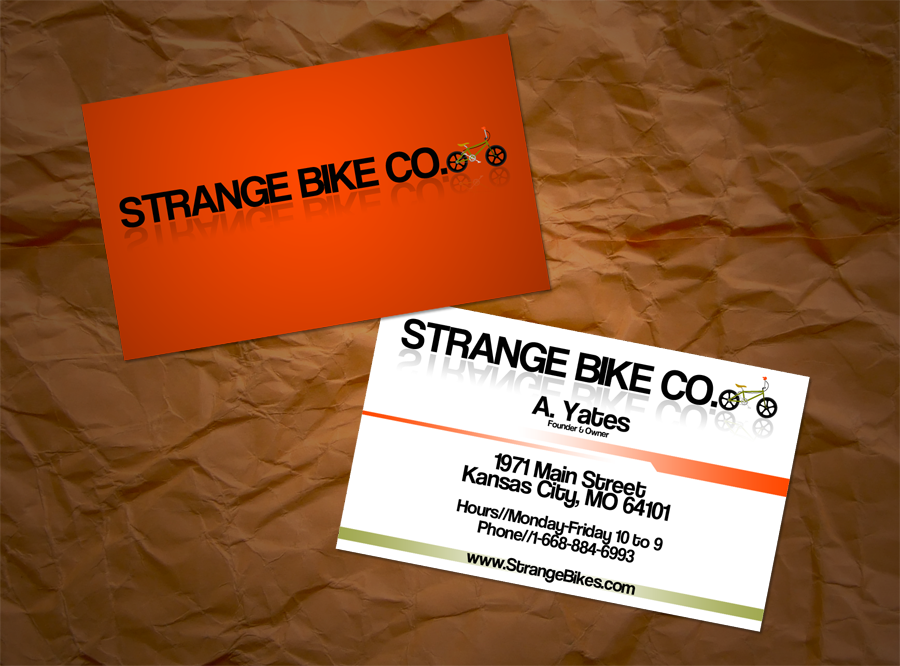 Steady Looking Designs: STRANGE BIKE CO. BUSINESS CARD DESIGN
