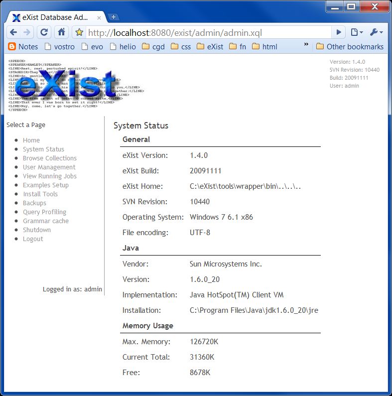 Exist Db Tutorials Upload An Xml File Using The Web Client 