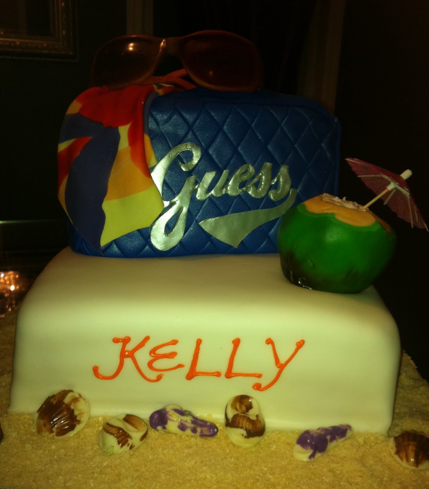 Jocelyn's Wedding Cakes and More....: Guess Purse Cake/Tropical Theme ...