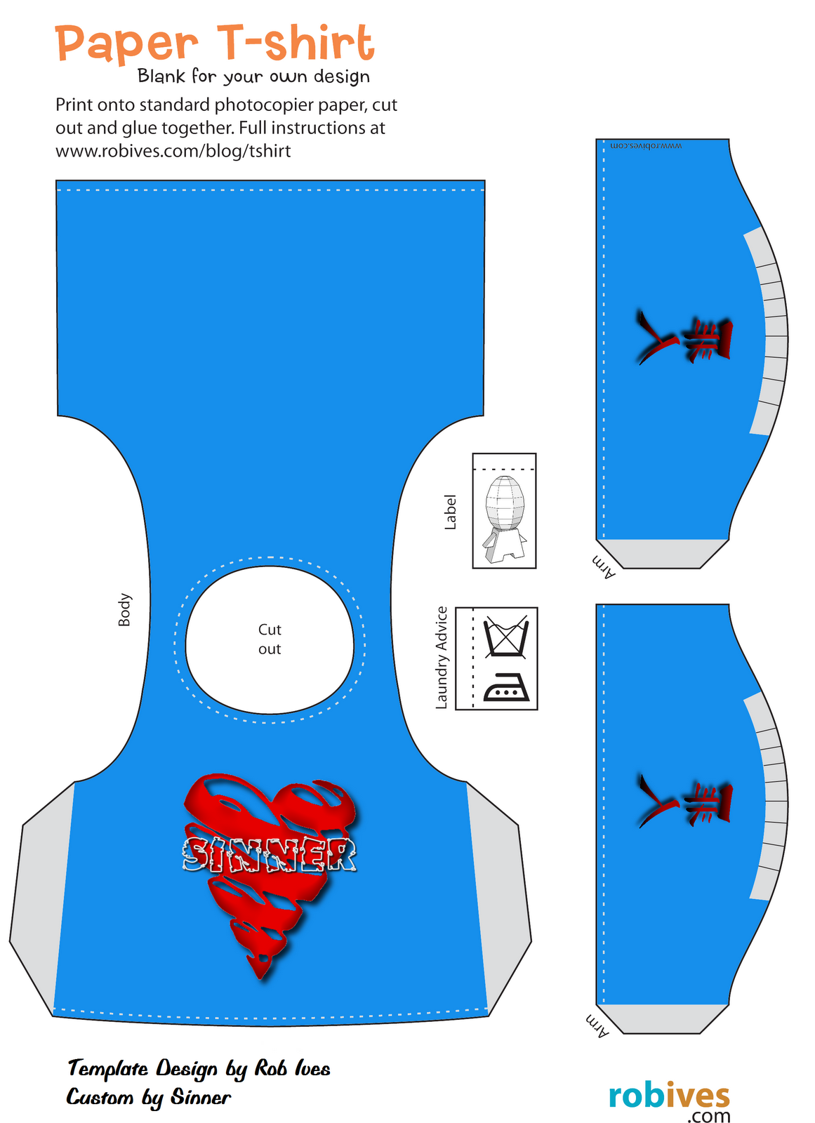 Sinner, Playing with Art: Paper T-Shirt Customs