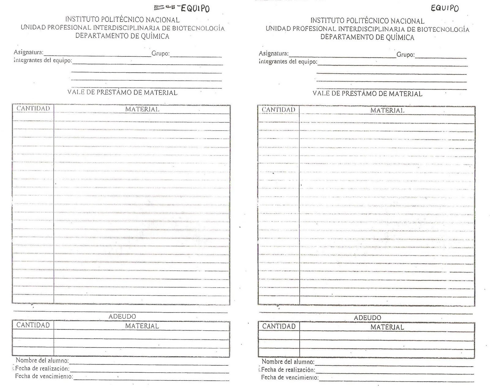 Grupo 1MM1: Ing. Biomédica: Vale para material
