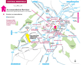 Documentary Production: sheffield hallam student accommodation: map!