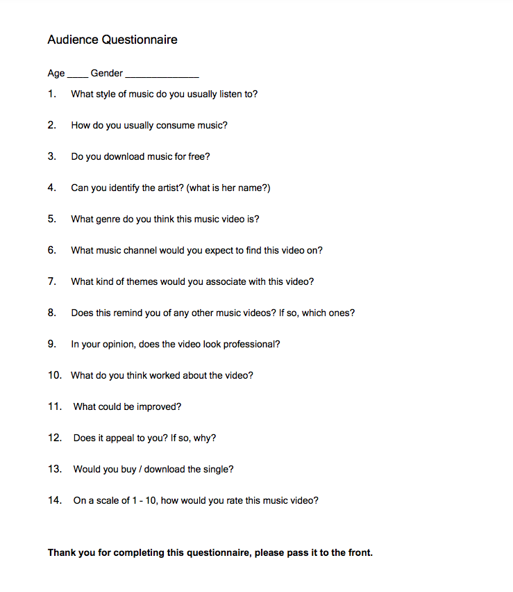 George Music Video Blog: Audience Screening Preparation