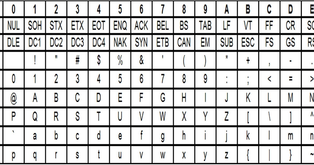 Computer Organization and Architecture: ASCII CODES