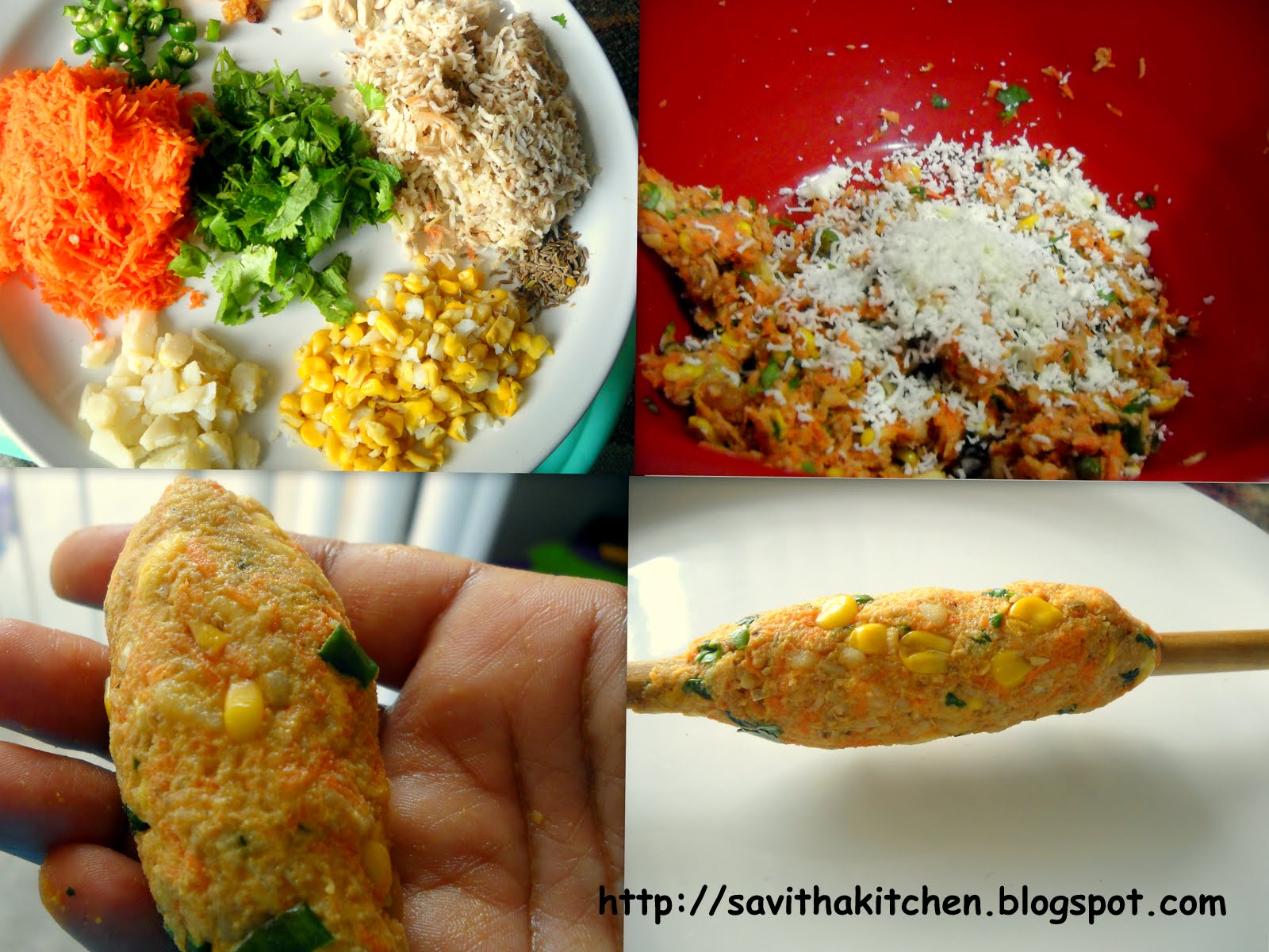 Savitha's Kitchen: Vegetable Sheek Kabab
