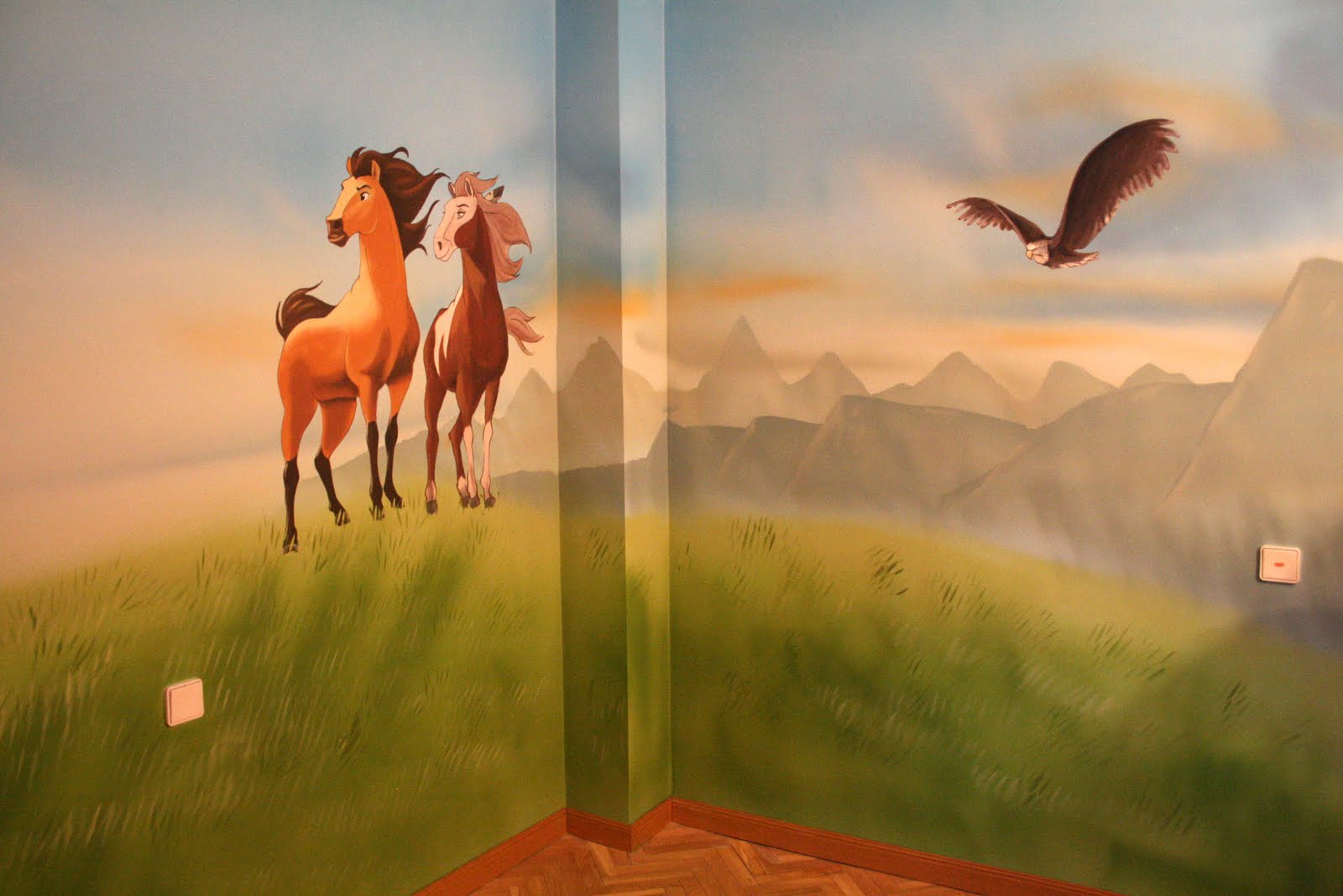PAREDES DE CUENTO: Mural de la pelicula "Spirit" de Disney