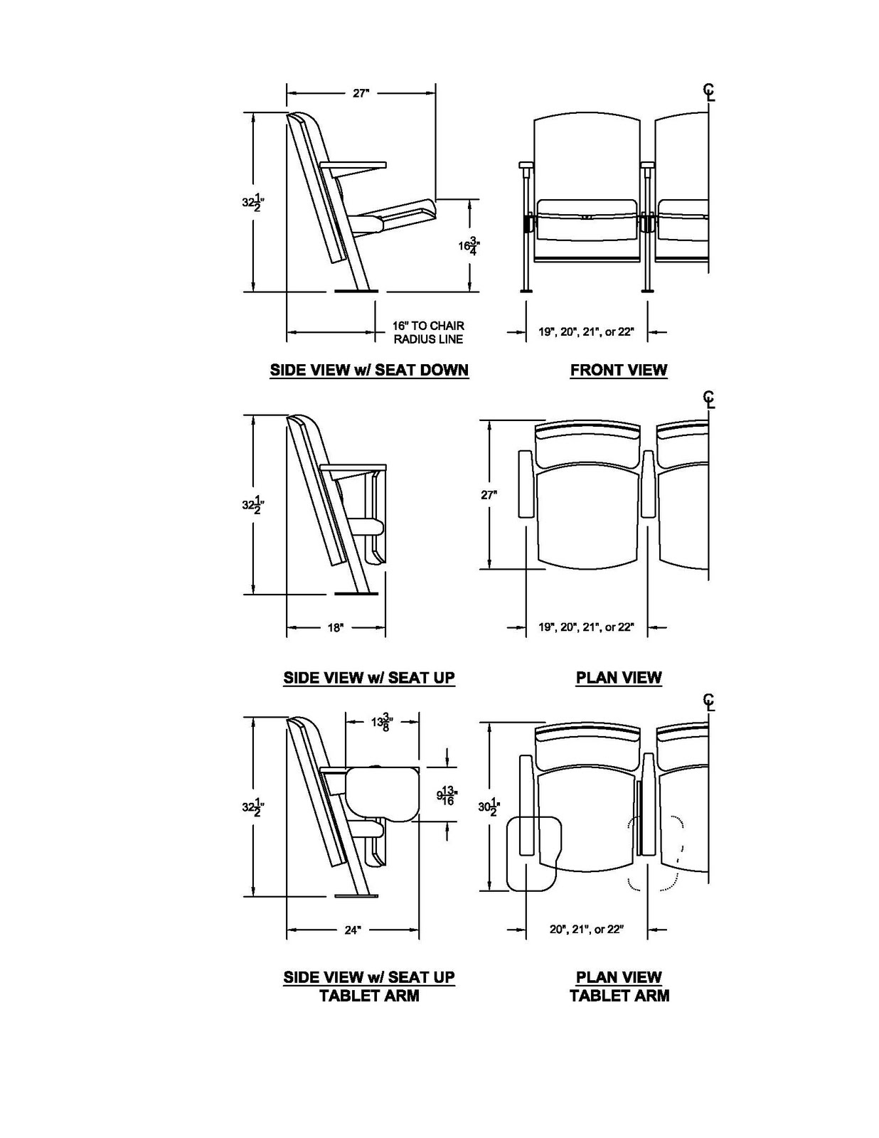 Theater Seating Layout Dimensions