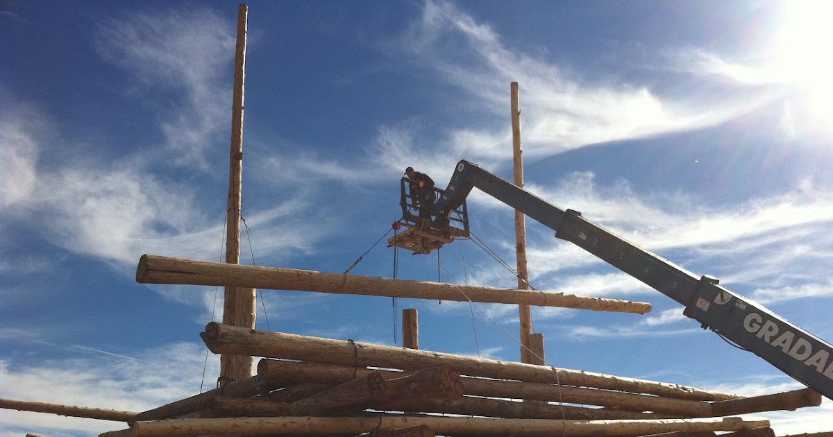 Our Log Home Journey: Setting the Ridge Pole, and rafters