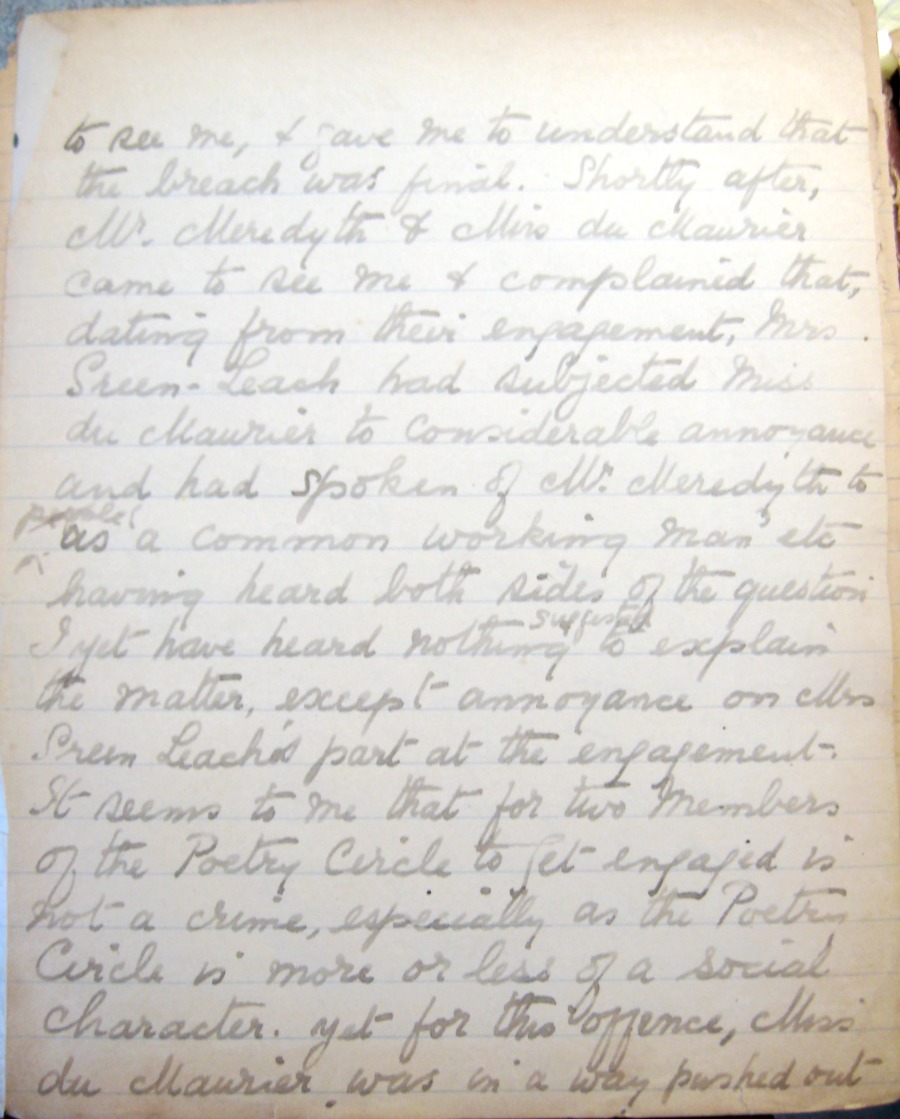 The Lucy Letters: Notebook 1 - The Green-Leach & DuMaurier Controversy