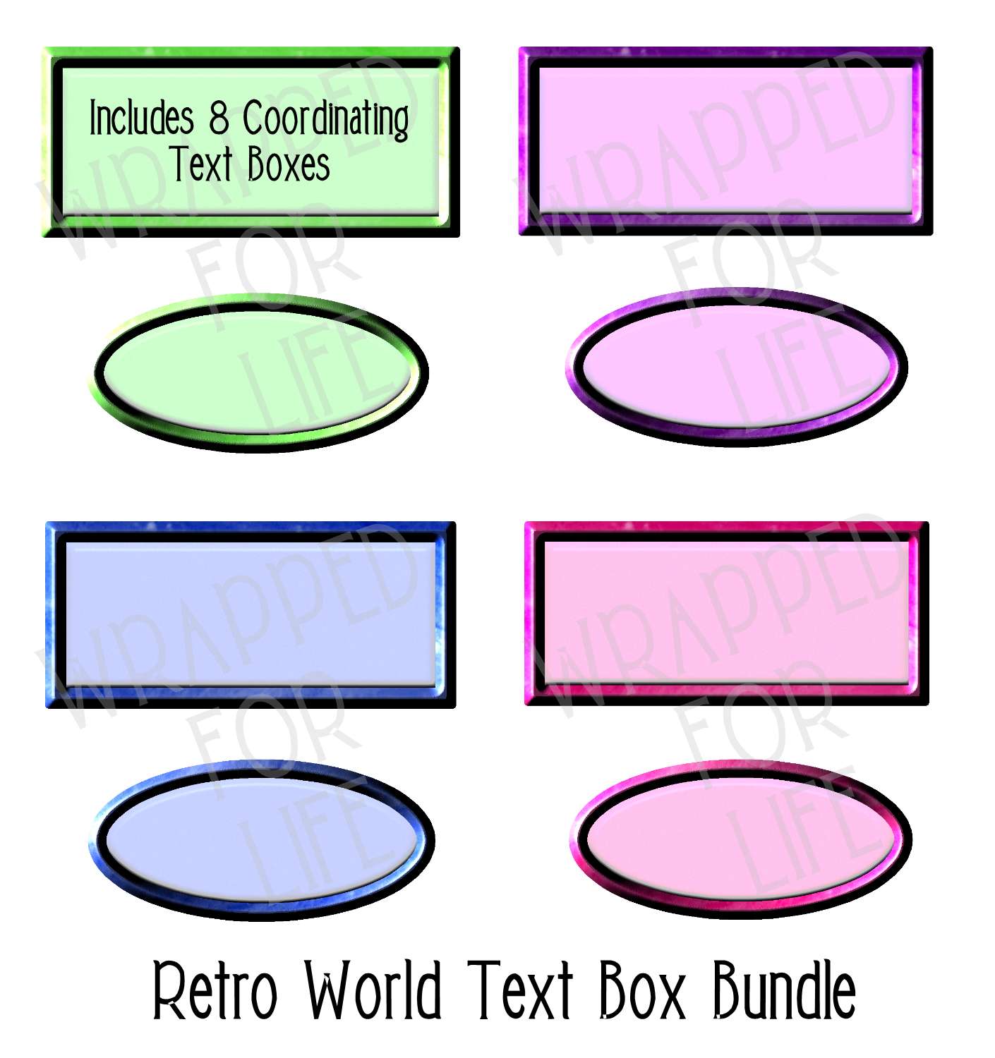 Wrapped For Life: Retro World Backgrounds & Text Boxes