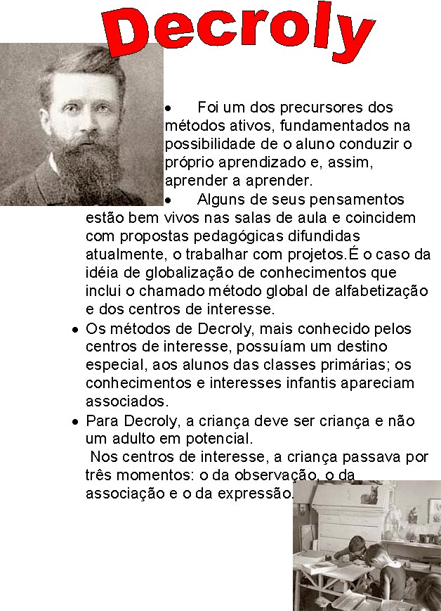 EDUCAÇÃO INFANTIL: DECROLY