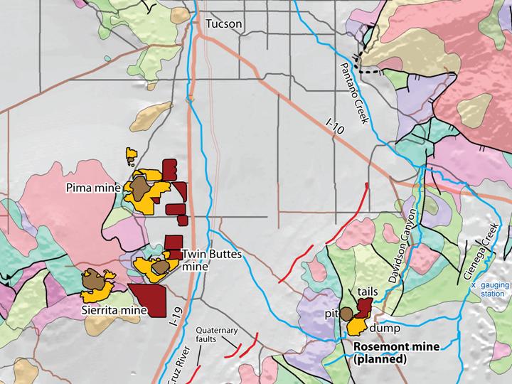 Arizona Geology: Footprints of southern Arizona copper mines