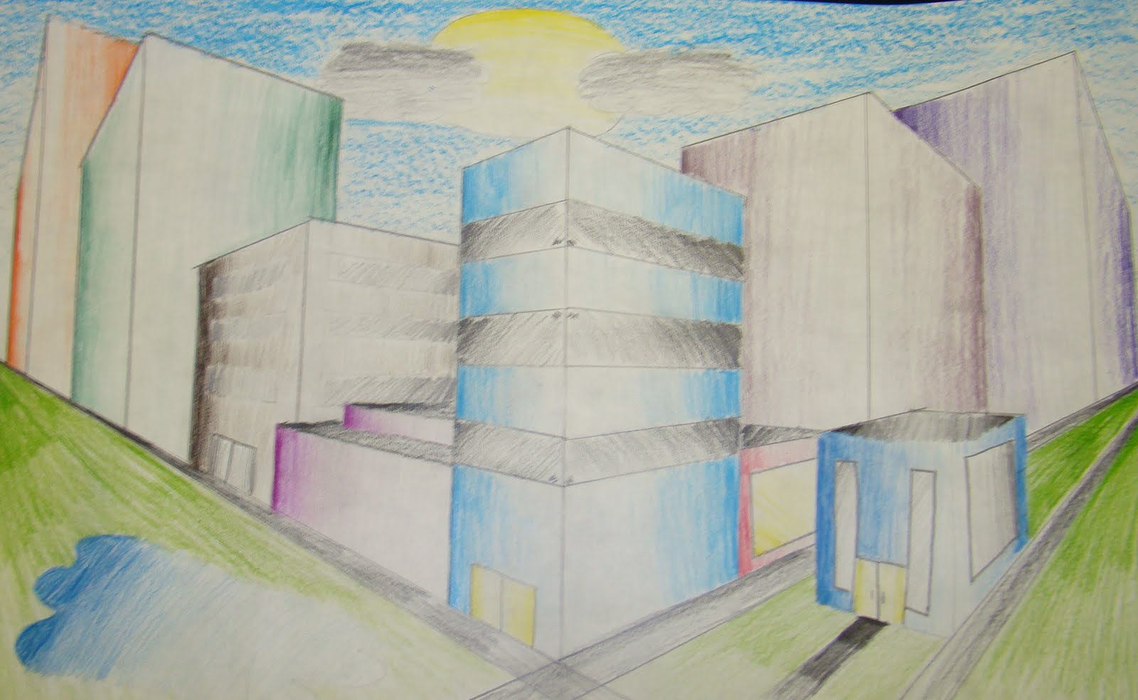 SRU Middle School Art Room: Exploring Linear Perspective Drawing
