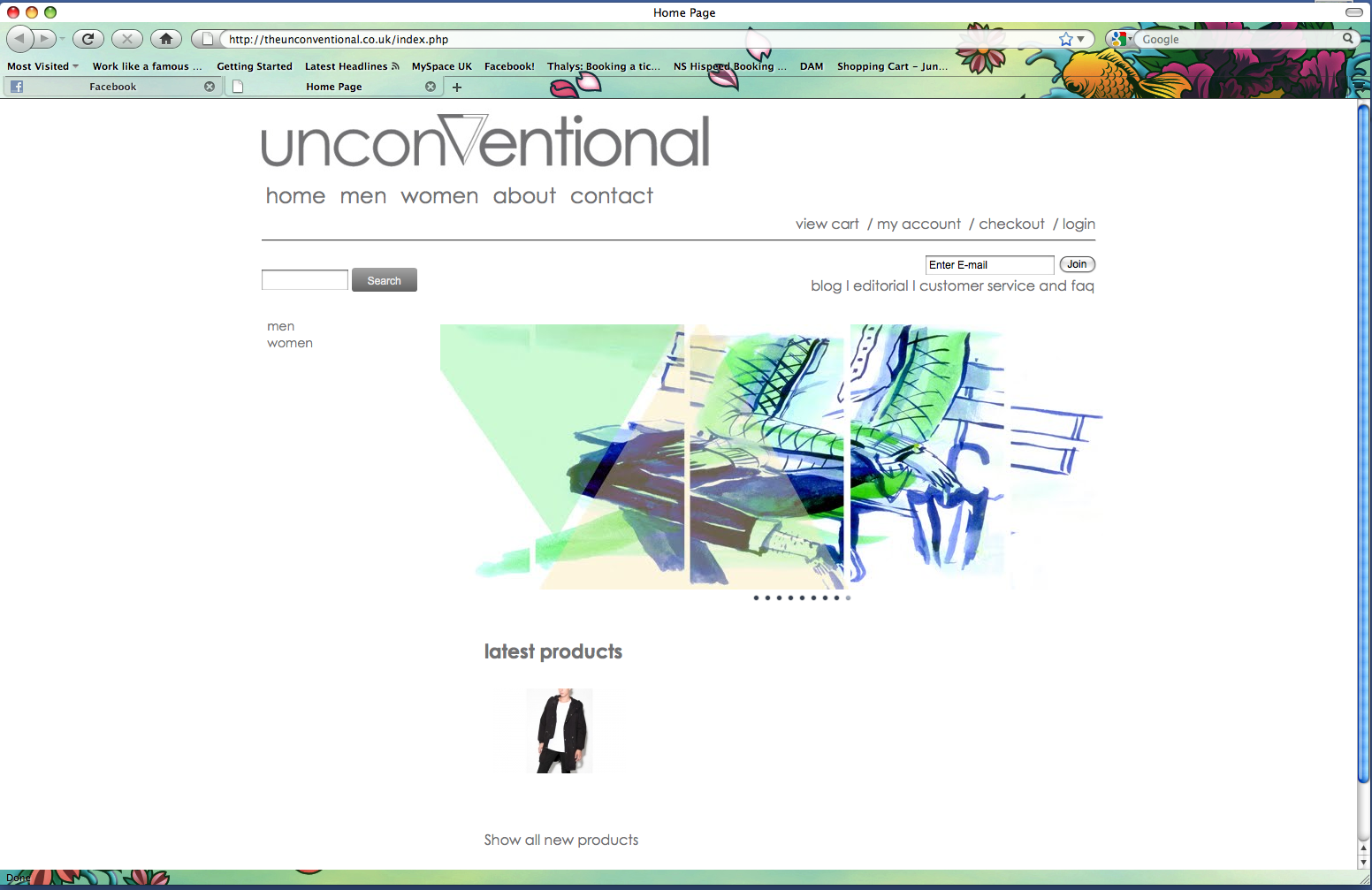 Henry boon illustration.: UNCONVENTIONAL website layout.