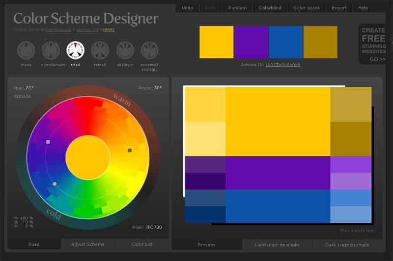 #z7i: Color Scheme Designer una herramienta muy util para combinar colores