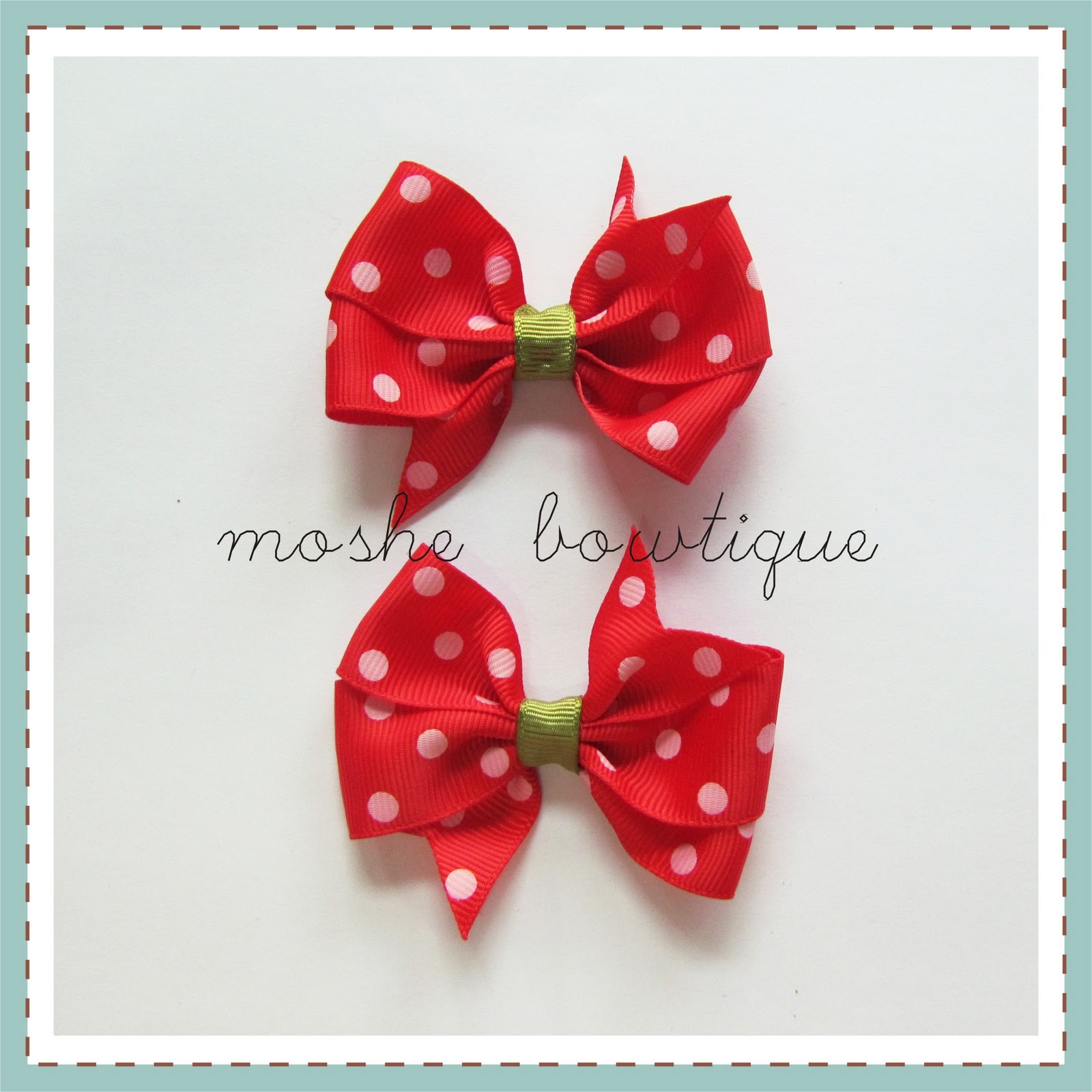 moshe things: Polka dot medium pinwheel hair bows