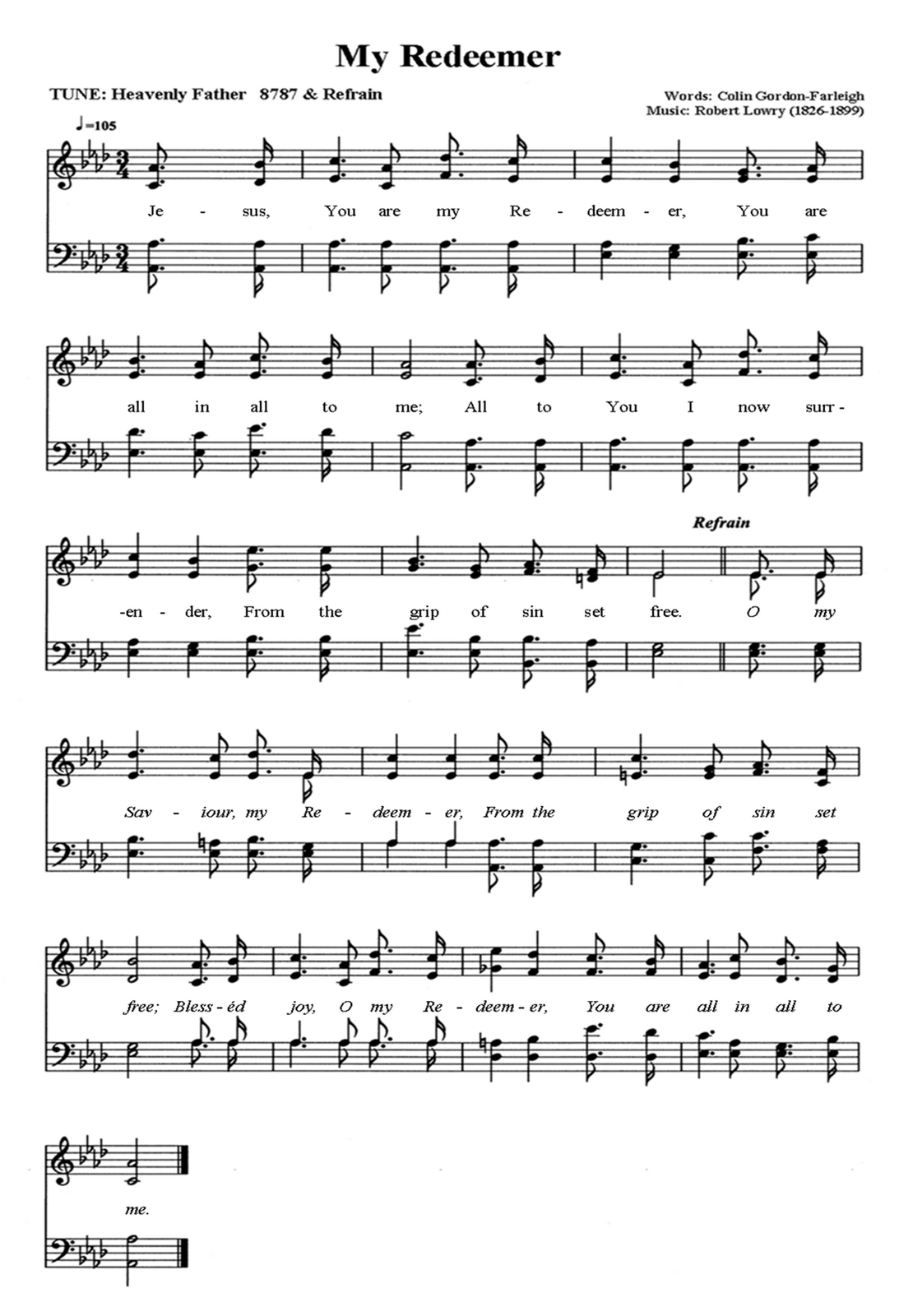 Share My Journey: New Hymn for today . . . 'My Redeemer'