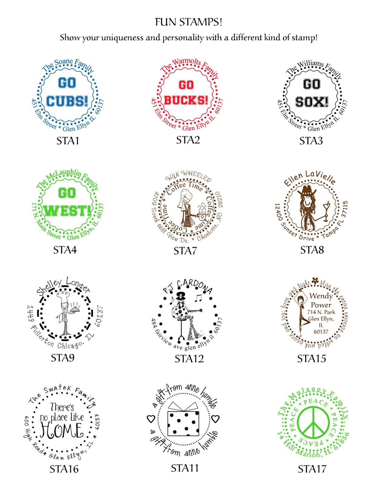 Jax of All Trades: PJ New Stamp Line- Fun Stamps