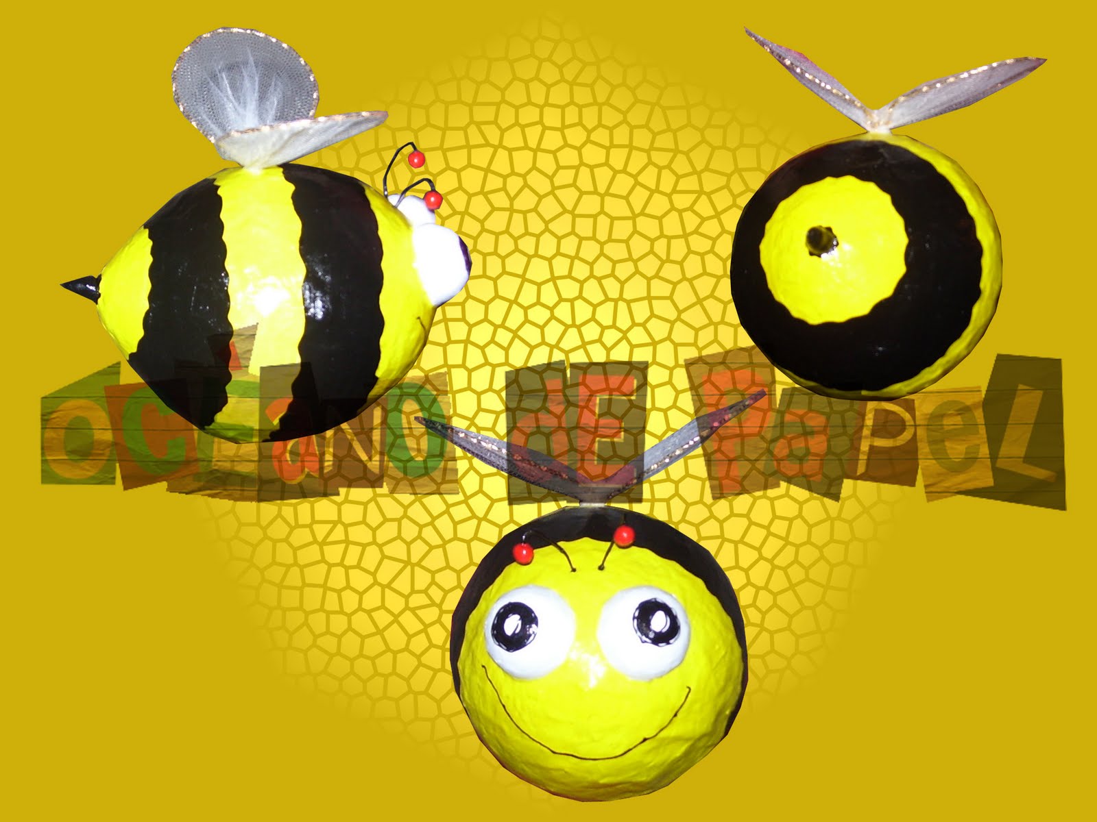 Como hacer abejas de papel - Imagui