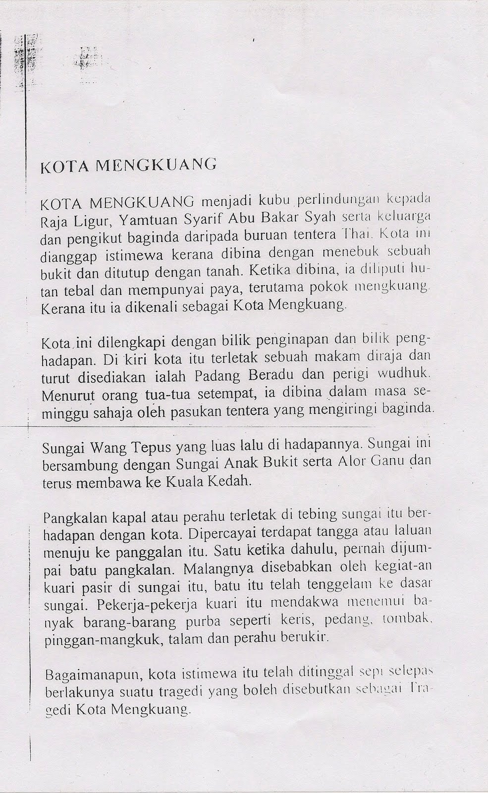 EMPAYAR ISLAM BENUA SIAM KEDAH: Sultan Syarif Syah