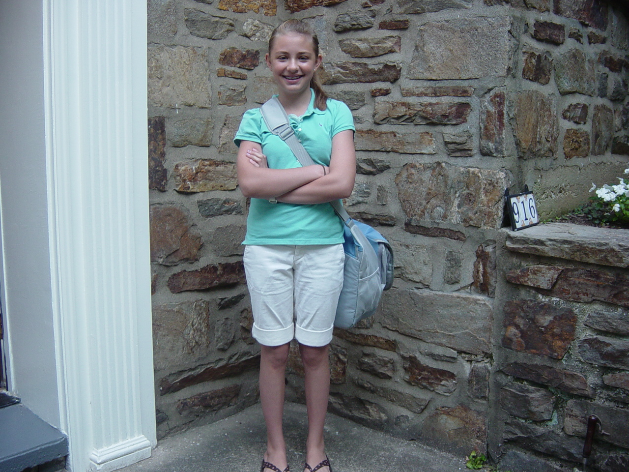 Nelson Family in 2007: Emily, first day of 7th grade