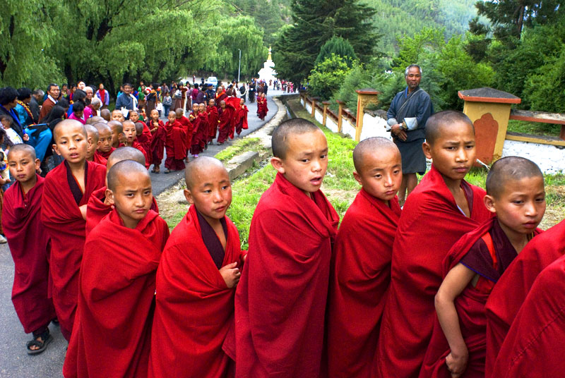 Blog - And then.....: Bhutan - Monks Return to Thimphu - Anne Muller ...