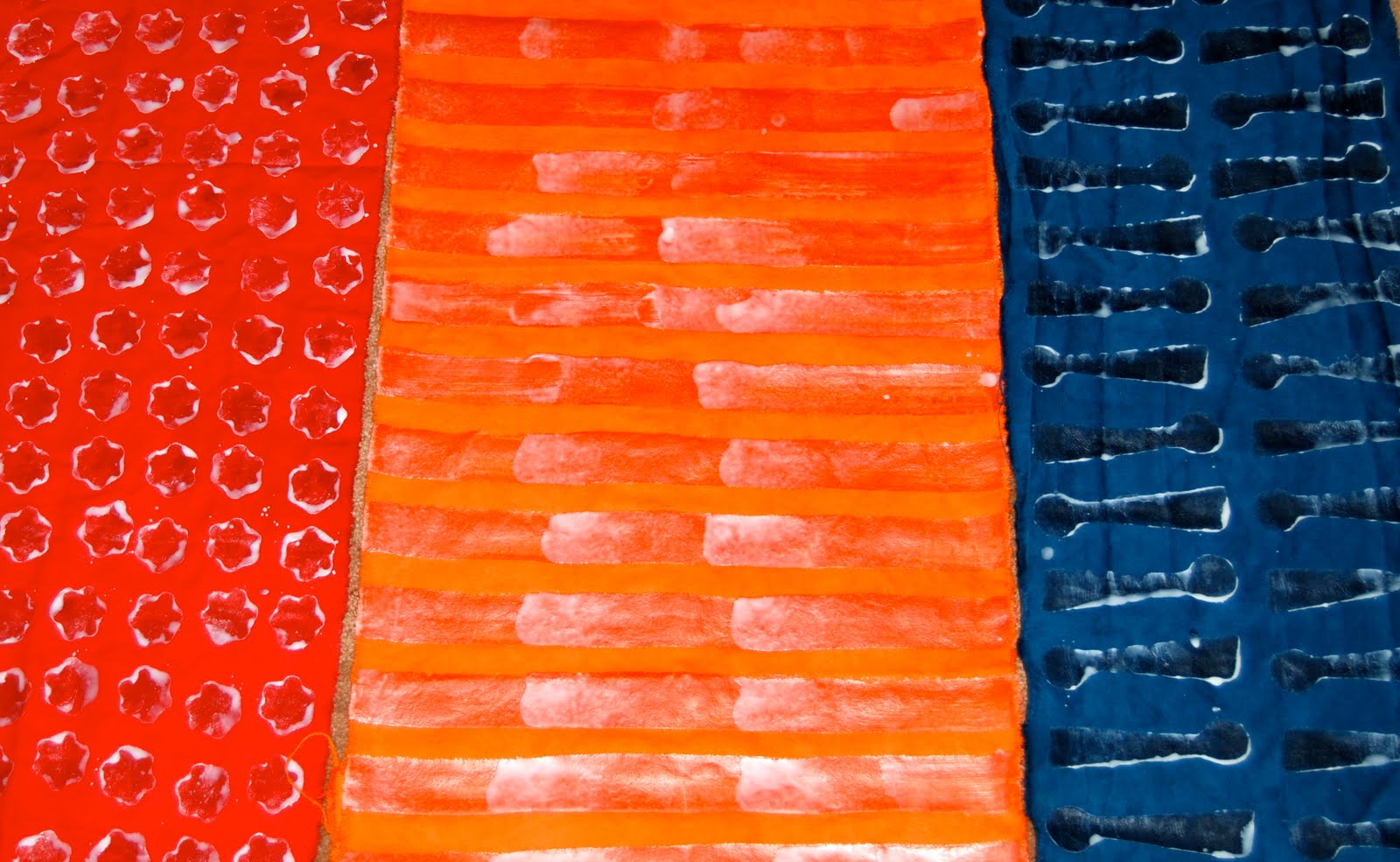 Amy's Quilt Room: Batiking with Home Made Stamps